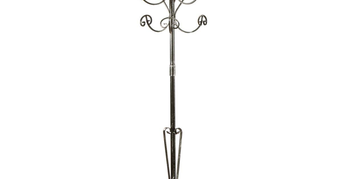 Perchero de Hierro Tubular, Acabado Negro Plata