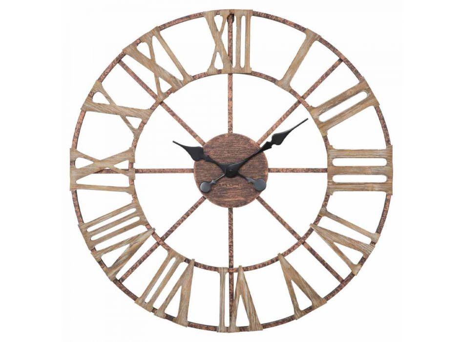Reloj de pared de diseño moderno, diámetro 71,5 cm, en hierro y MDF.
