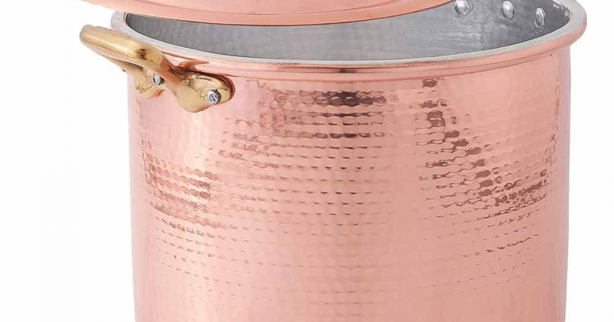 Ollas de cobre de diseño italiano estañado a mano