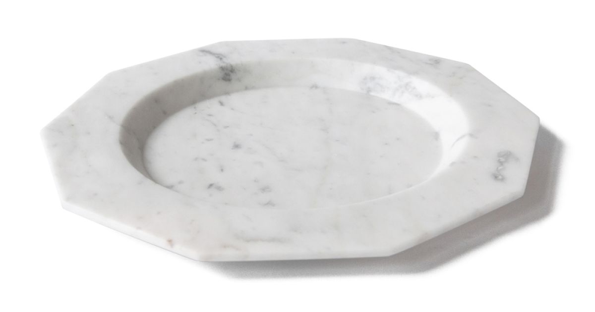 Plato plano en servicio de lujo de diseño de mármol de Carrara