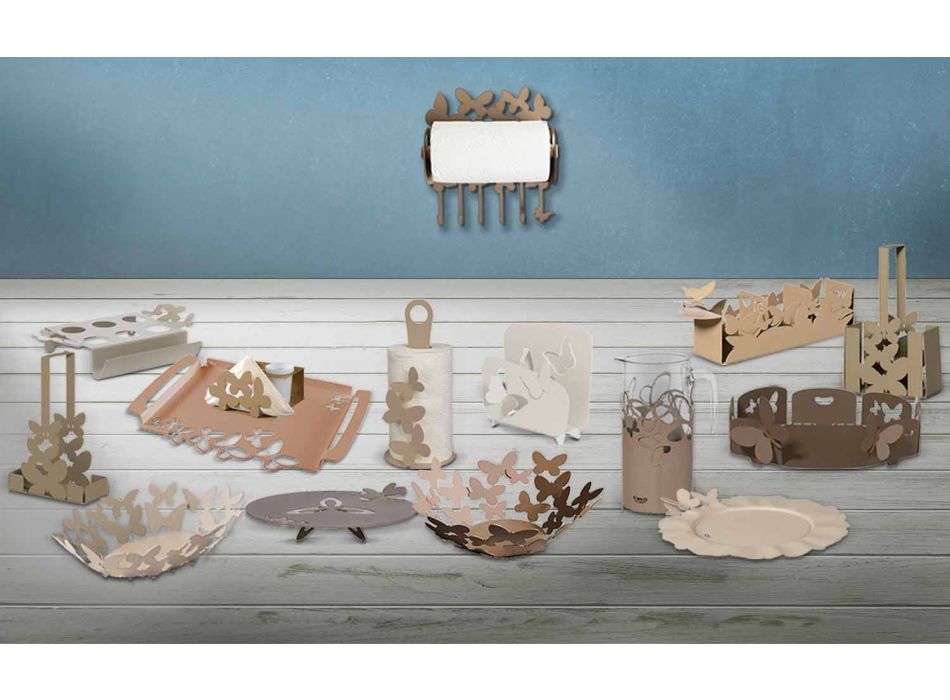 Cesta portavasos de hierro, producto artesanal italiano