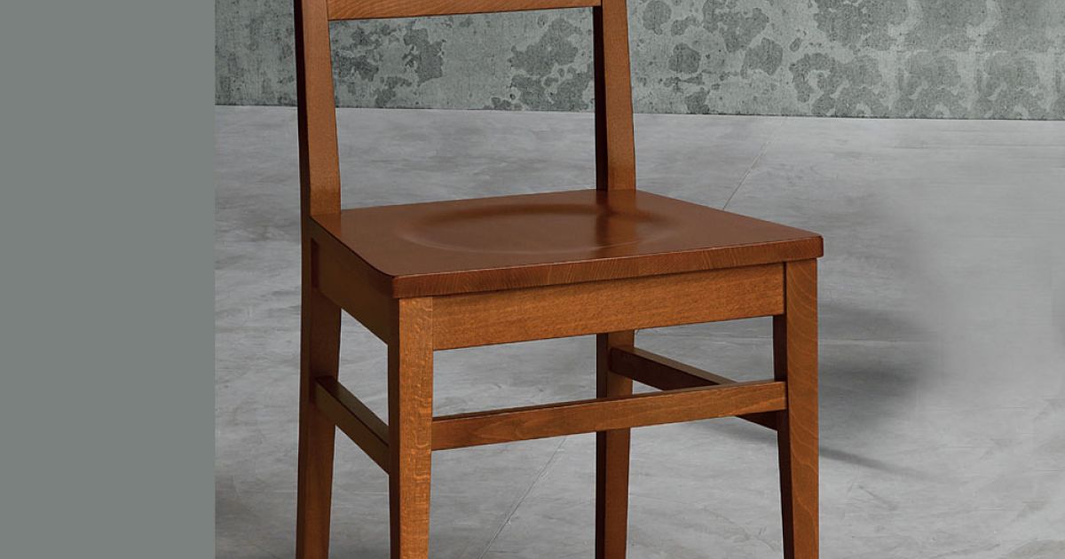 Silla de cocina de madera de diseño moderno Made in Italy