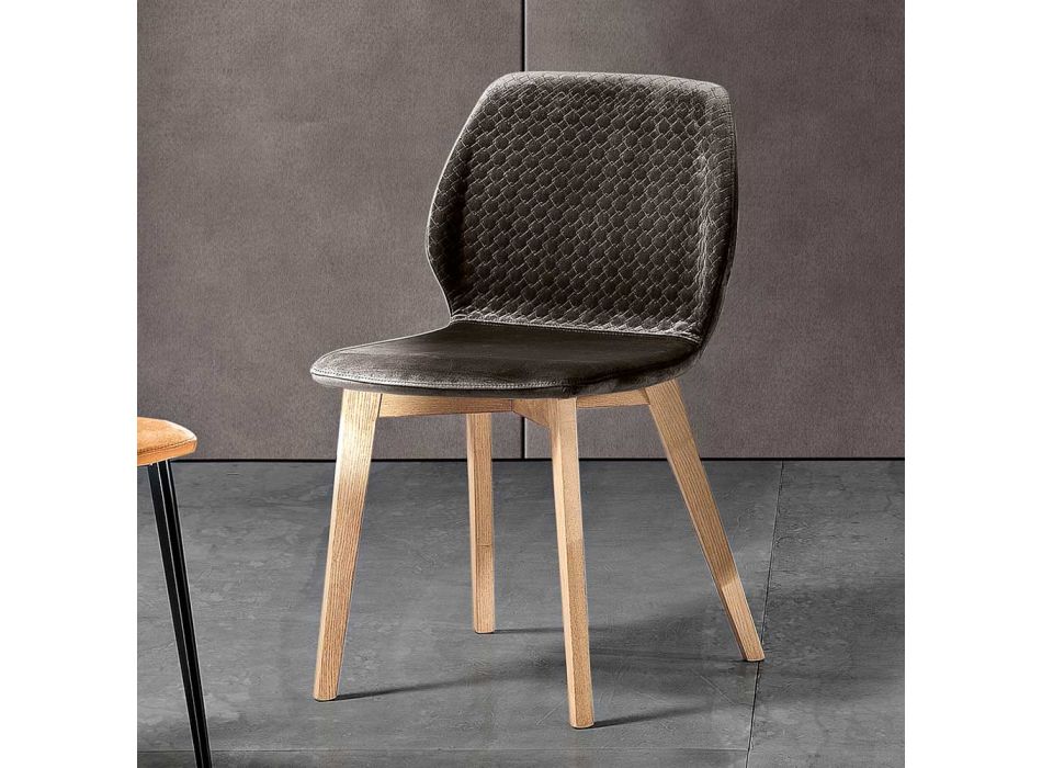 Silla elegante de diseño moderno para salón Made in Italy