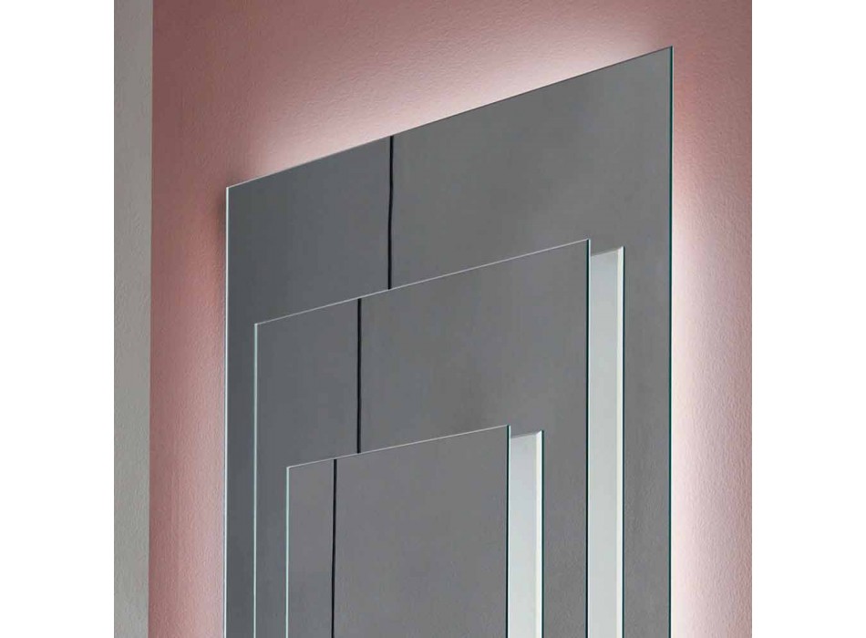 Espejo de pared de suelo rectangular con luz de diseño LED