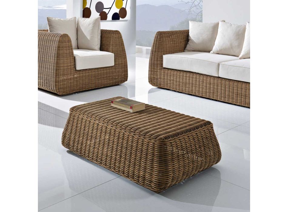 Mesa de centro de exterior en poliratán