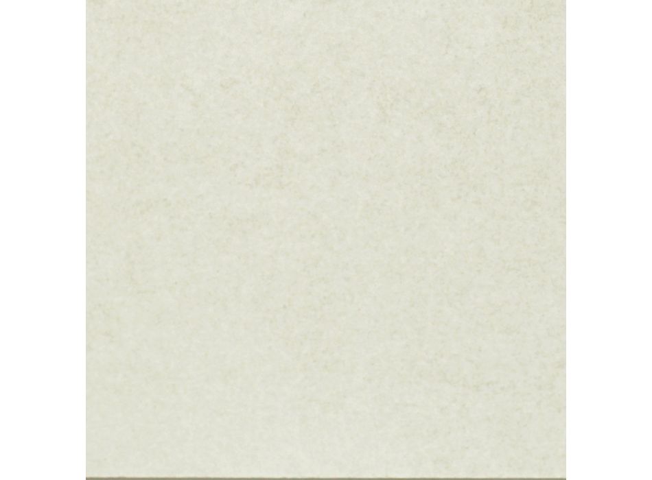 Mesa con base de madera y tapa de cerámica blanca total.