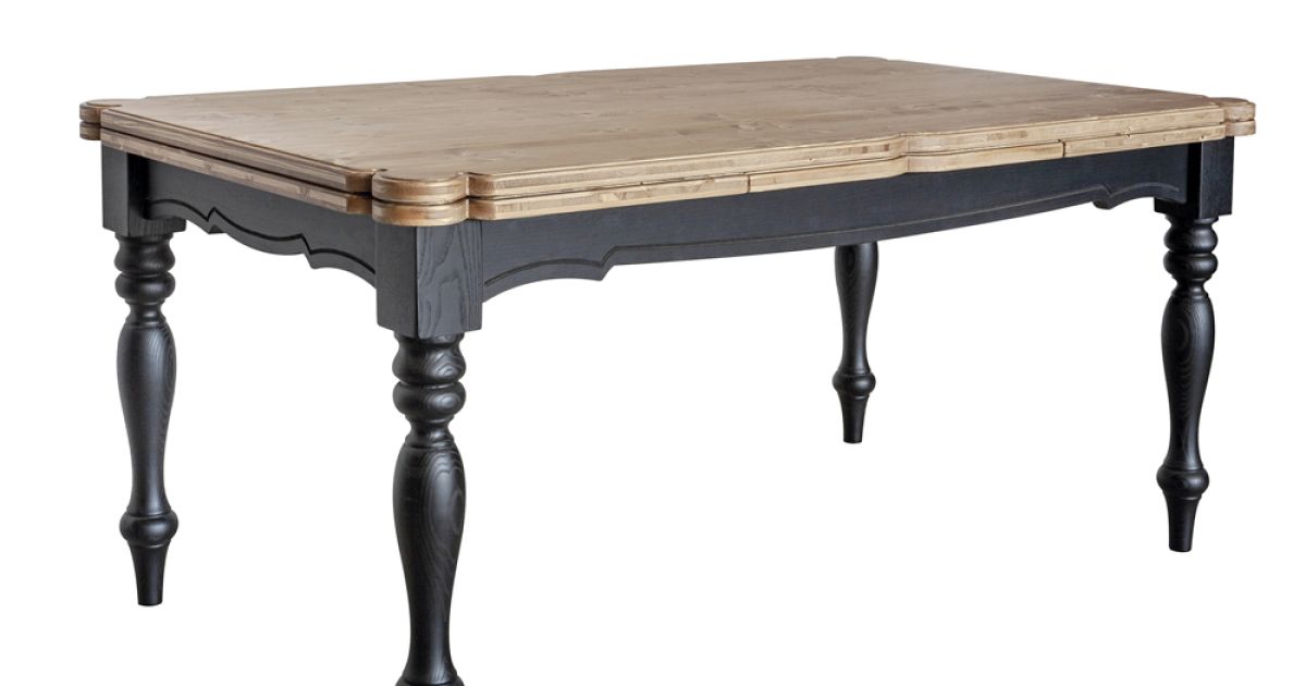 Mesa de interior de abeto nórdico con esquinas perfiladas e ...