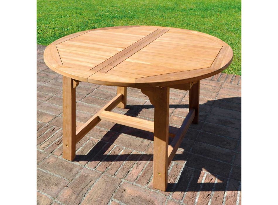 Mesa Redonda Extensible hasta 170 cm Fabricada en Teca