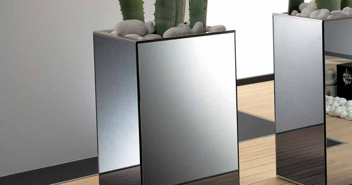 Jarrón de espejo de diseño geométrico Made in Italy